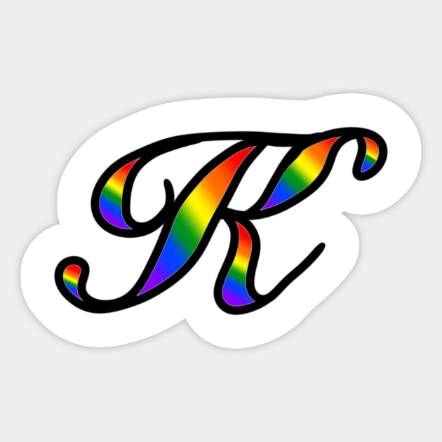 Rainbow Cursive Letter K Monogram Sticker TeePublic rainbow-cursive-letter-k-monogram-sticker-teepublic